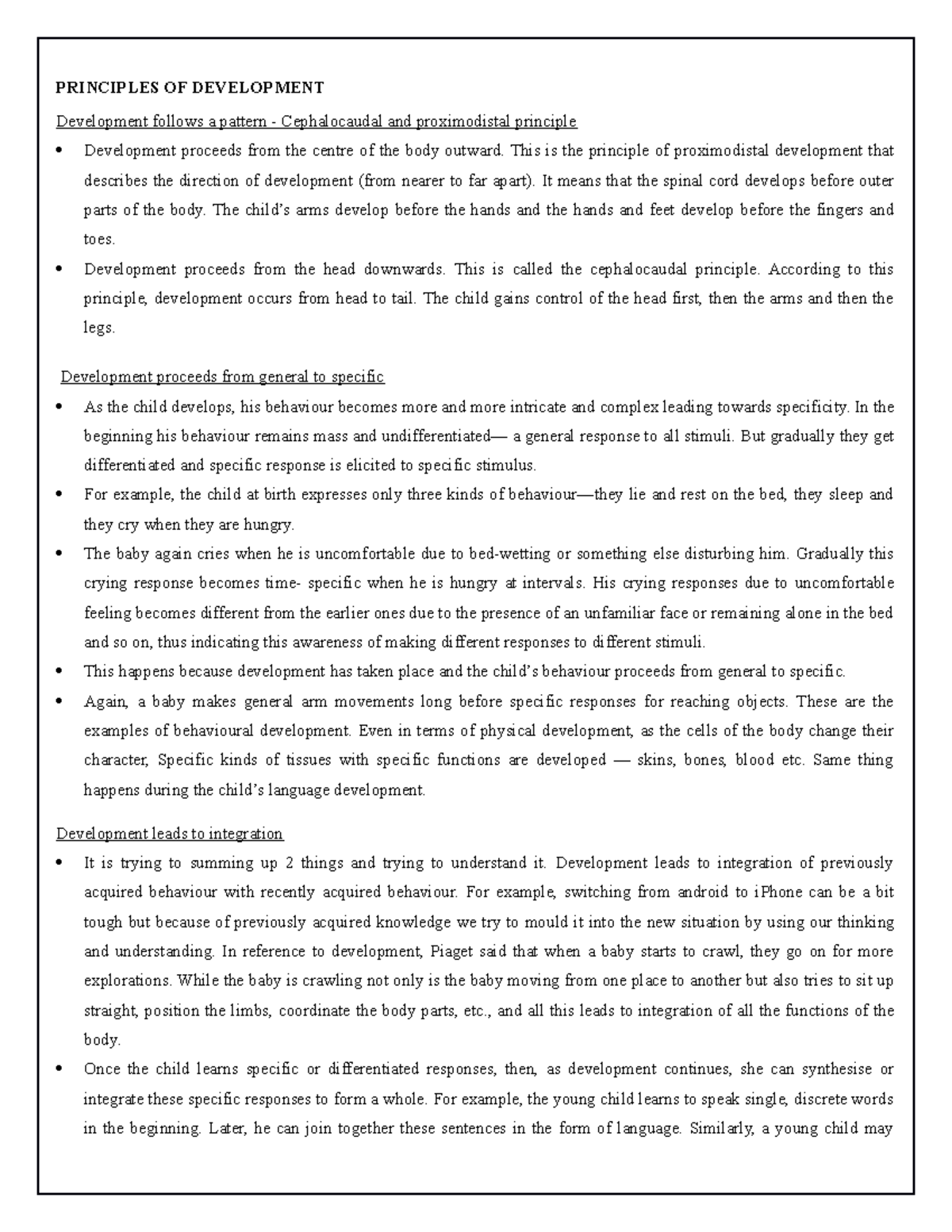 Module 1 - Introduction, theories - PRINCIPLES OF DEVELOPMENT ...