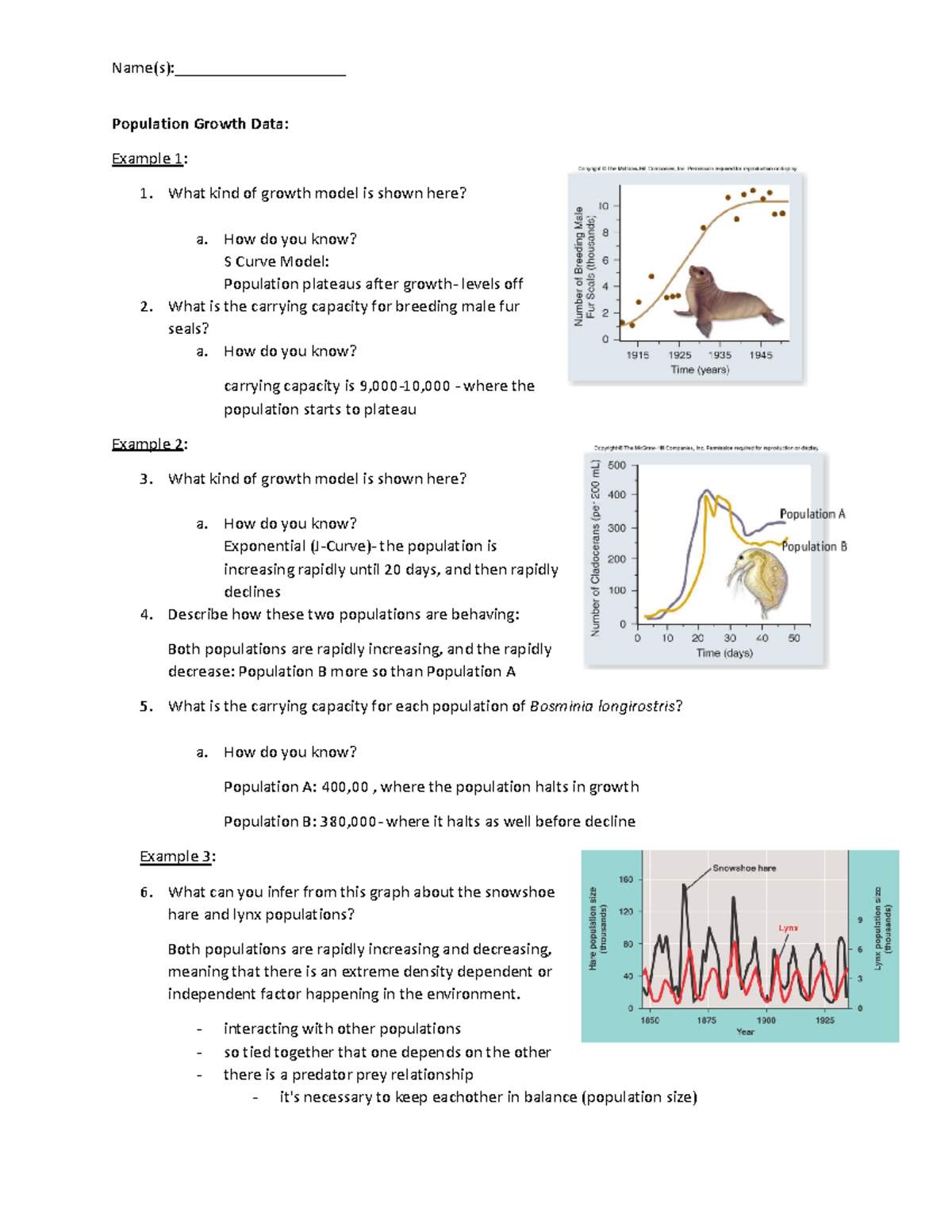 In Class Population Growth Data 9 22 22 - Name(s ...