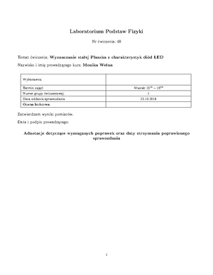 Fizyka 3 1 8 -Wyznaczanie współczynnika lepkości prawo Stokesa ...
