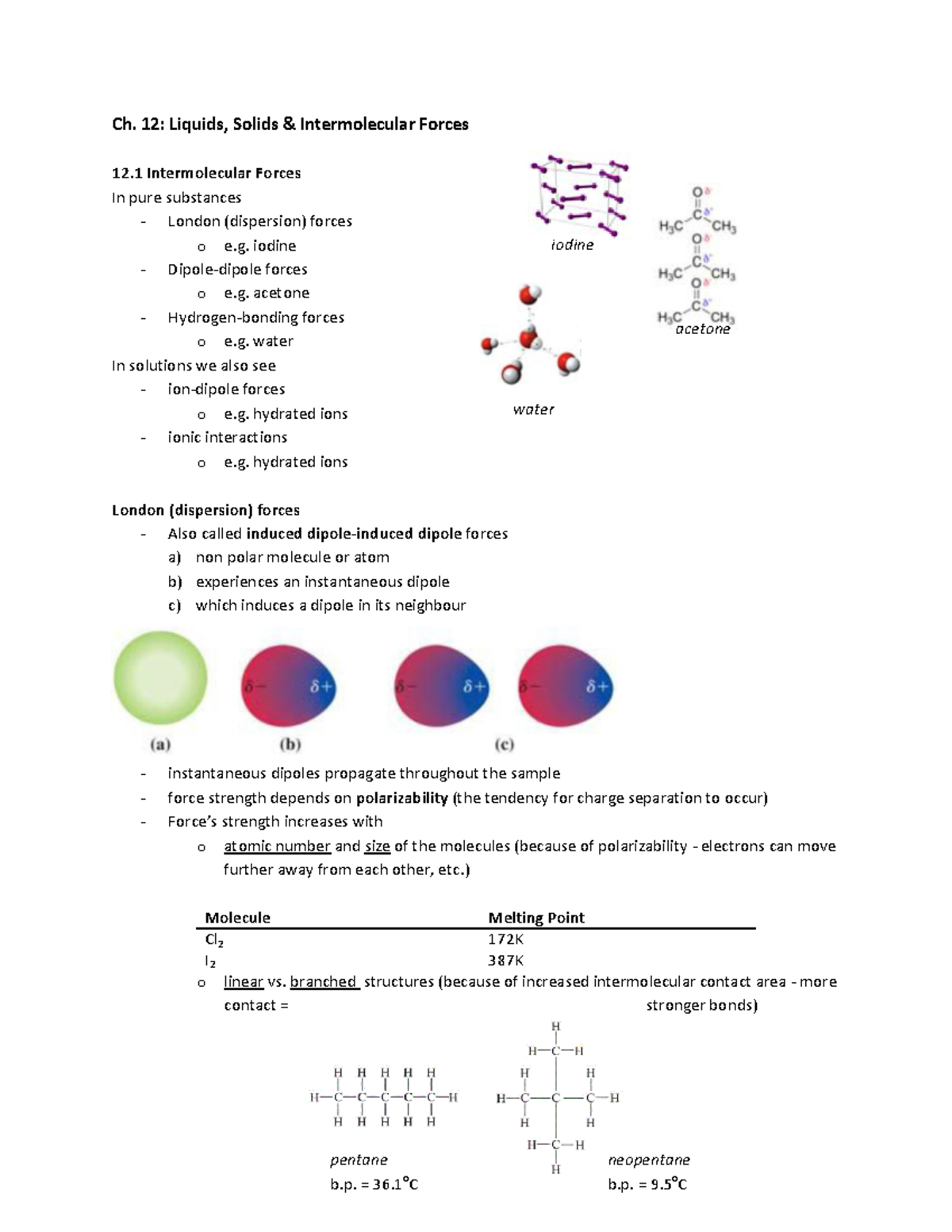 Unit 3 - Liquids, Solids, Intermolecular Forces - Ch. 12: Liquids ...
