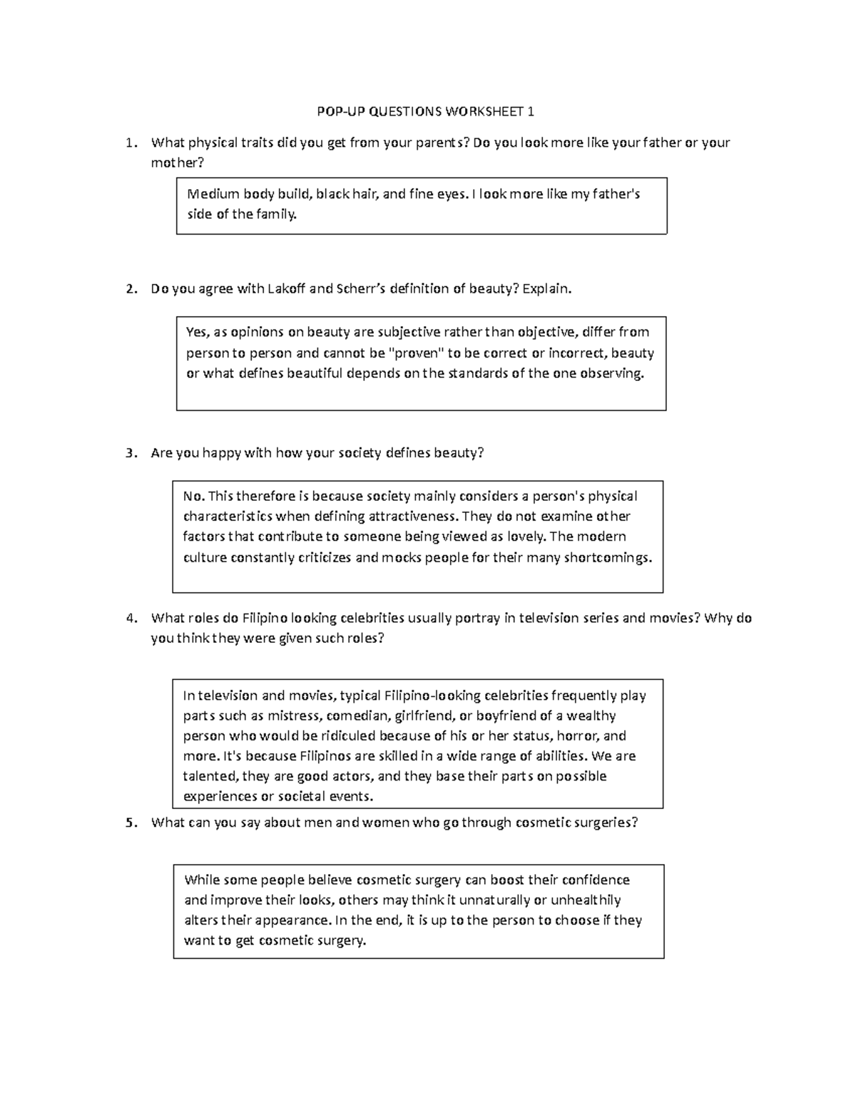 Answer Sheet Chapter 4 - dddd - POP-UP QUESTIONS WORKSHEET 1 What ...