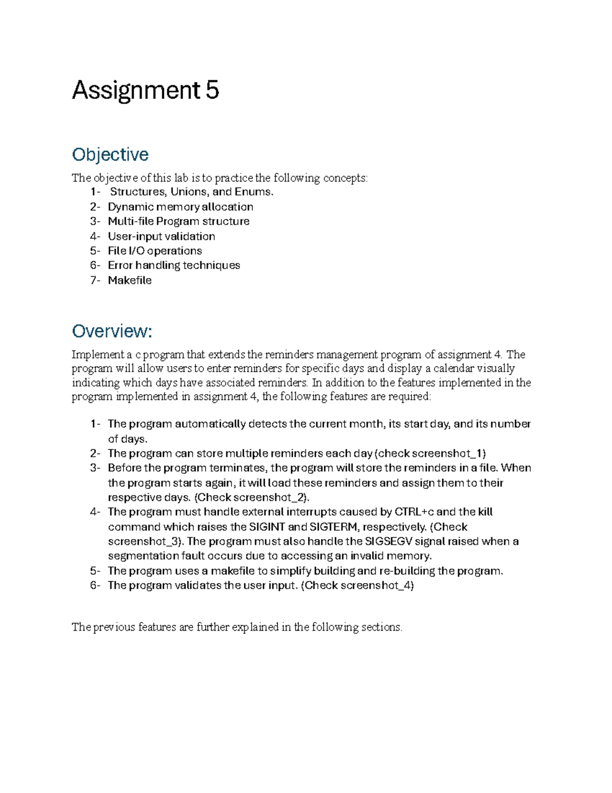Assignment 5 2209 - Assignment 5 Objective The objective of this lab is to practice the ...