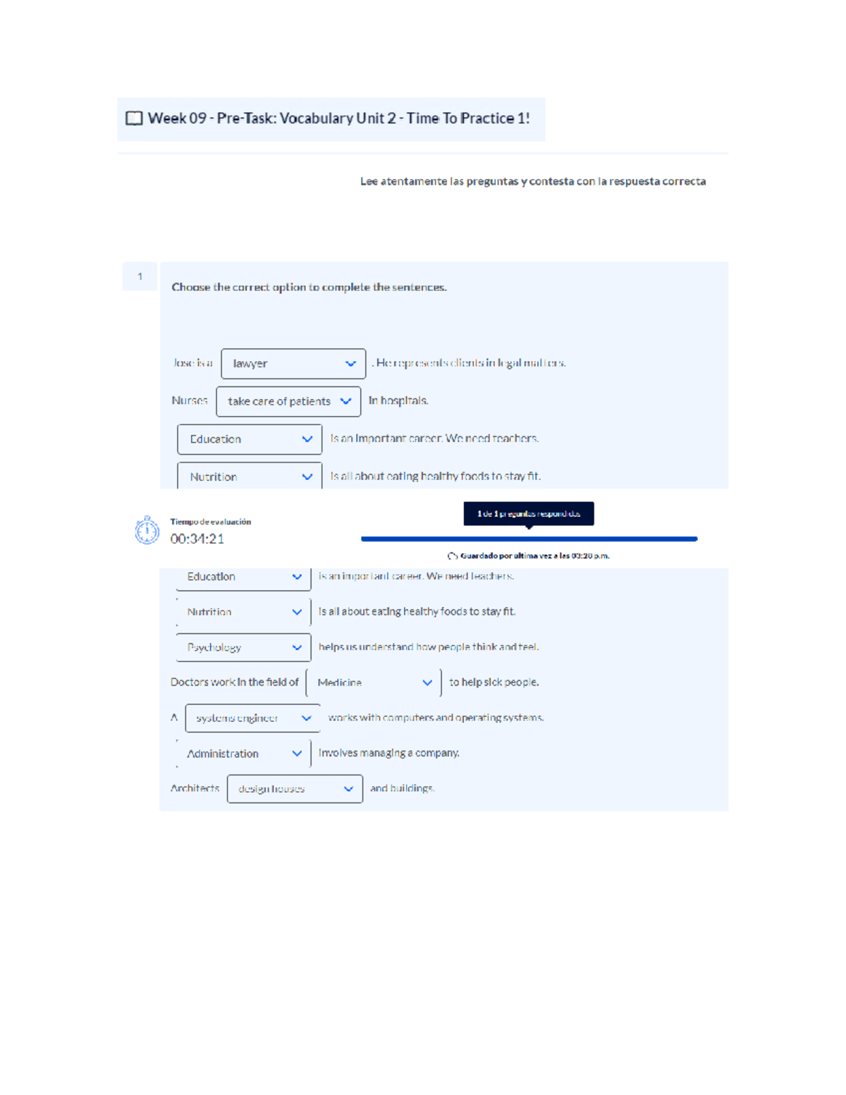 Week 9 Pre task 01 - Inglés 3 - Studocu
