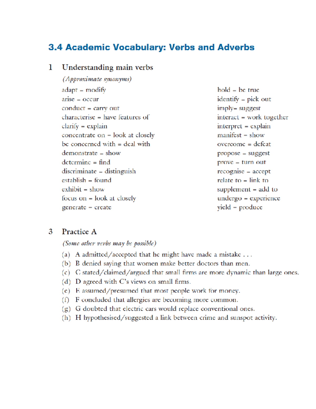 Academic Vocabulry (Answer Key) - ENGL72170 - Studocu