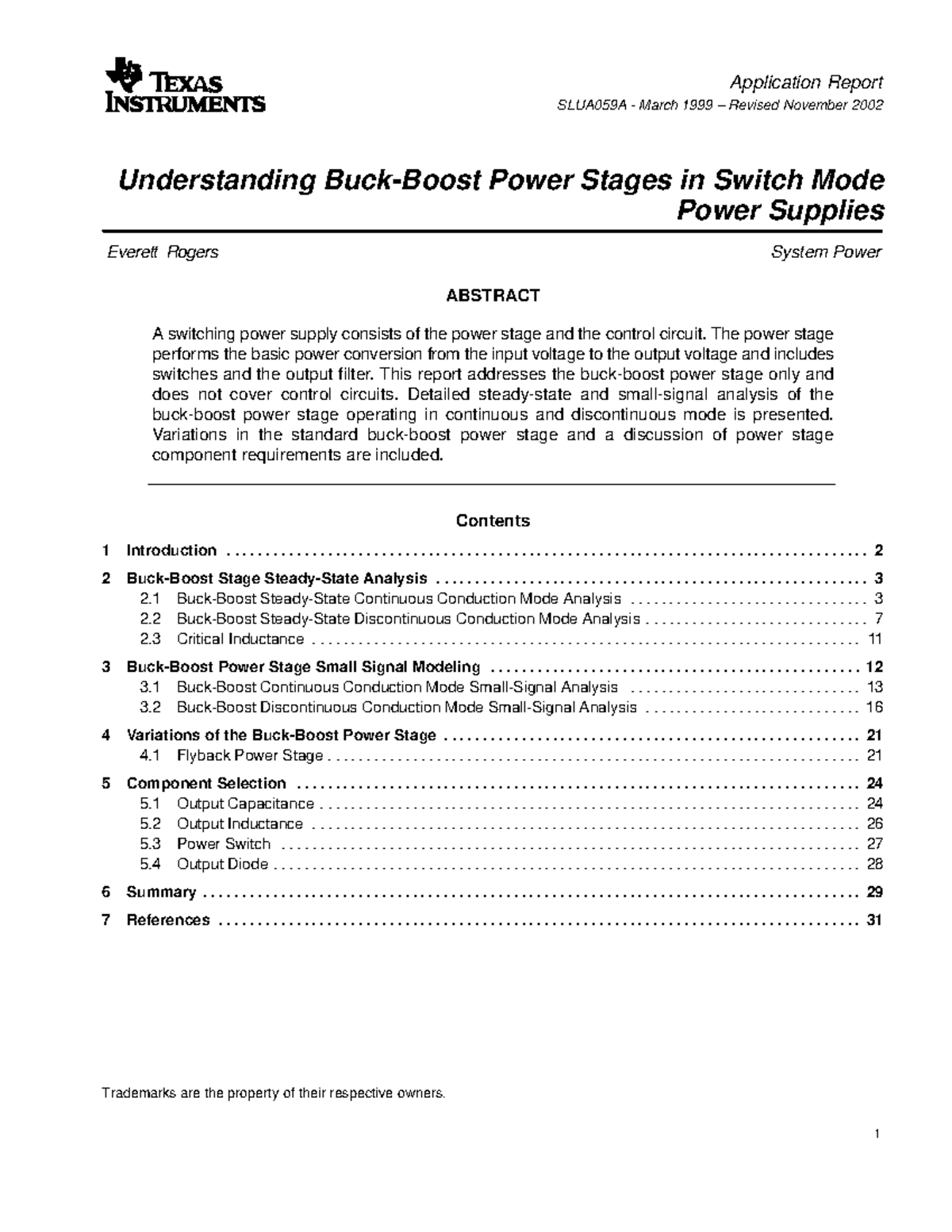 Understanding Buck Boost - Application Report SLUA059A - March 1999 – Revised November 2002 1 ...