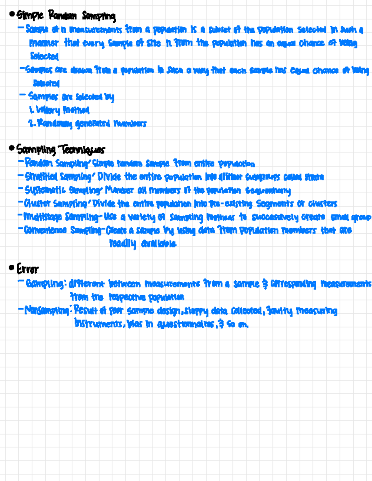 1 - stat 101 - Simple Random Sampling Sample07h measurements froma ...