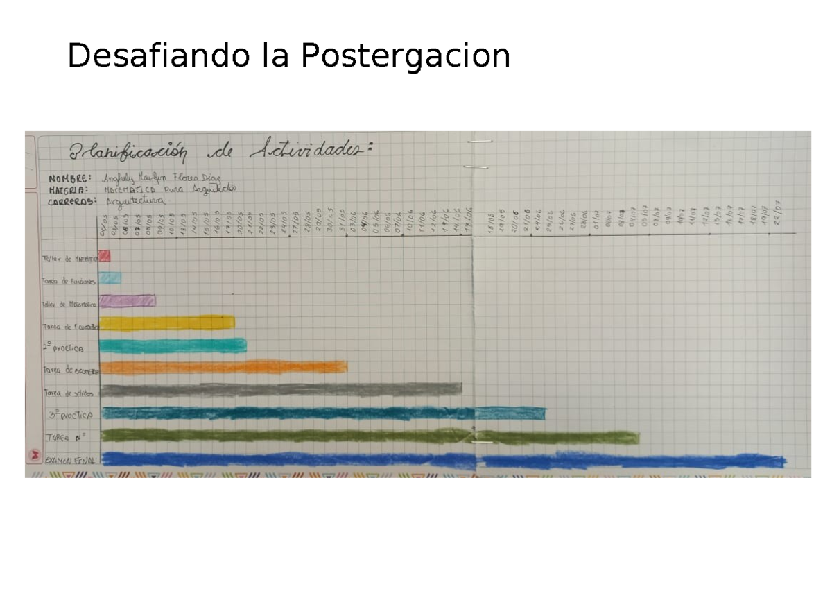 Desafiando la postergacion - matematicas - Studocu