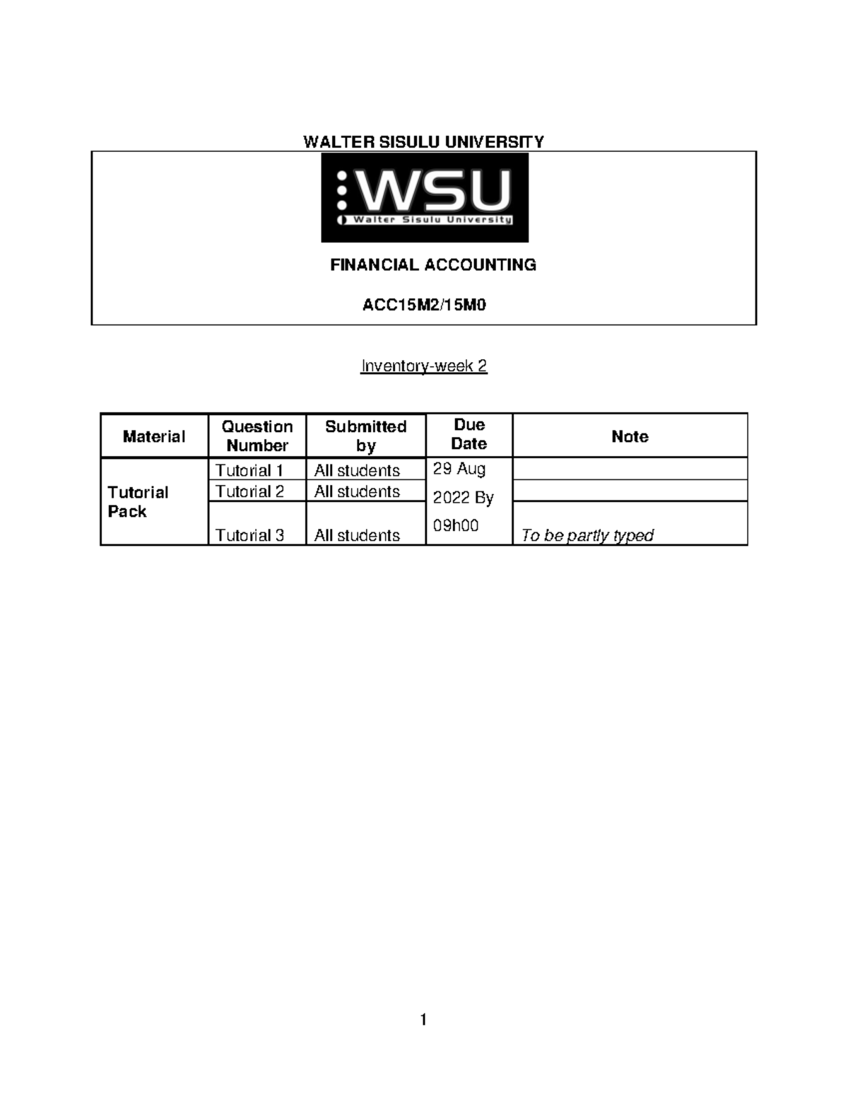 Inventory week 2 2022 b88a2fec82e37ae0f4c96acc7c48c63b - WALTER SISULU ...