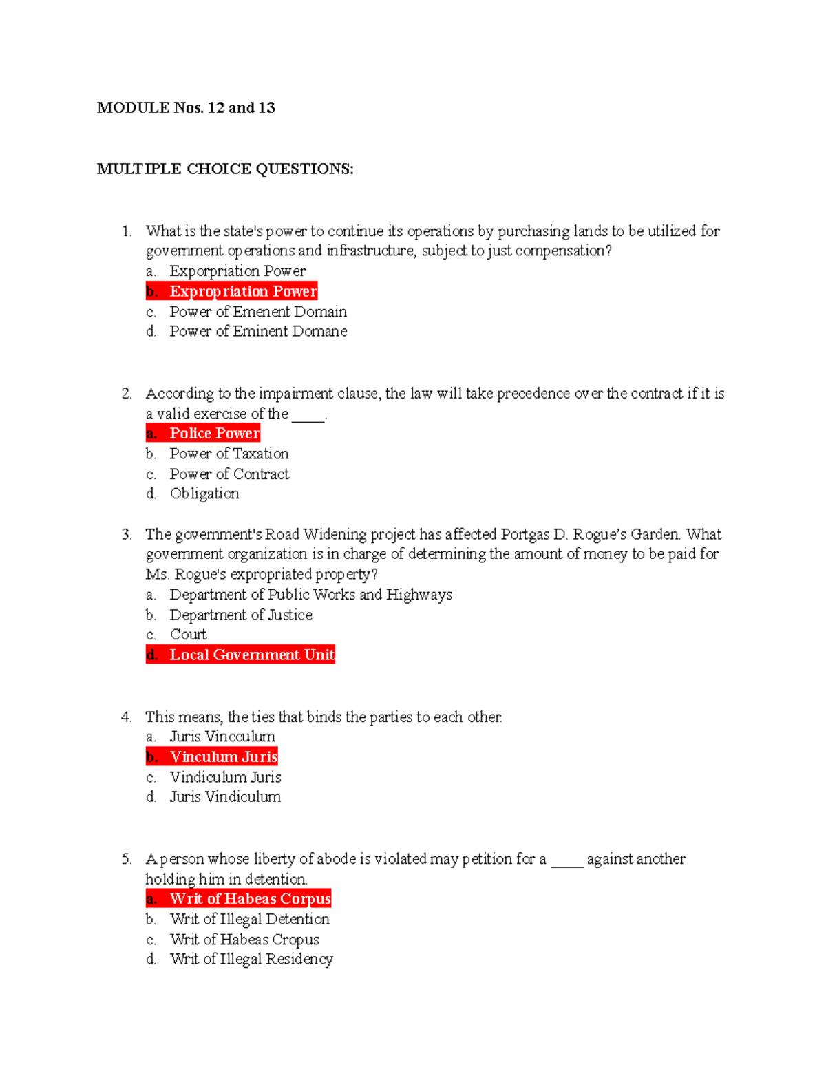 CRI-166.-P2 - EXAM REVIEWER - MODULE Nos. 12 and 13 MULTIPLE CHOICE ...