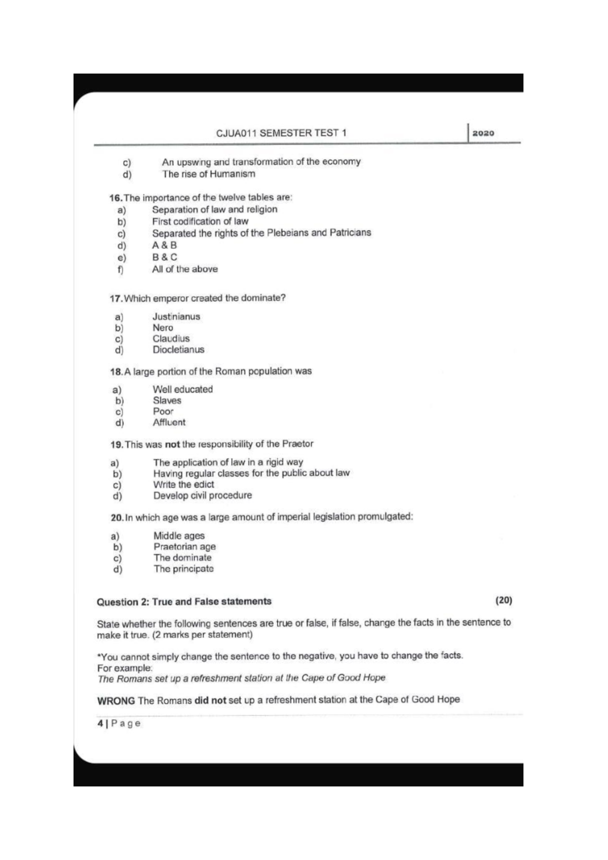 Multiple Questions - Cjua011 - Studocu