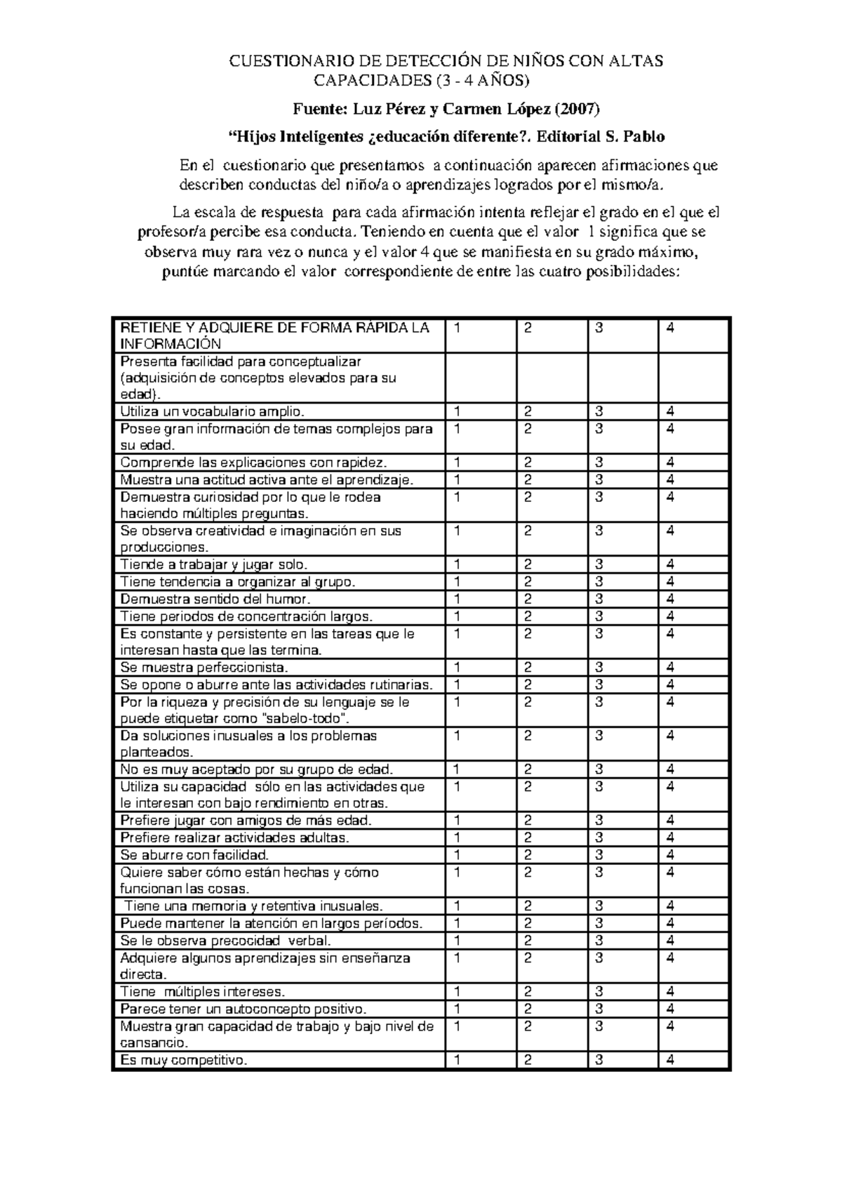 Cuestionario 3-4 años - test de screening para niños de aacc ...