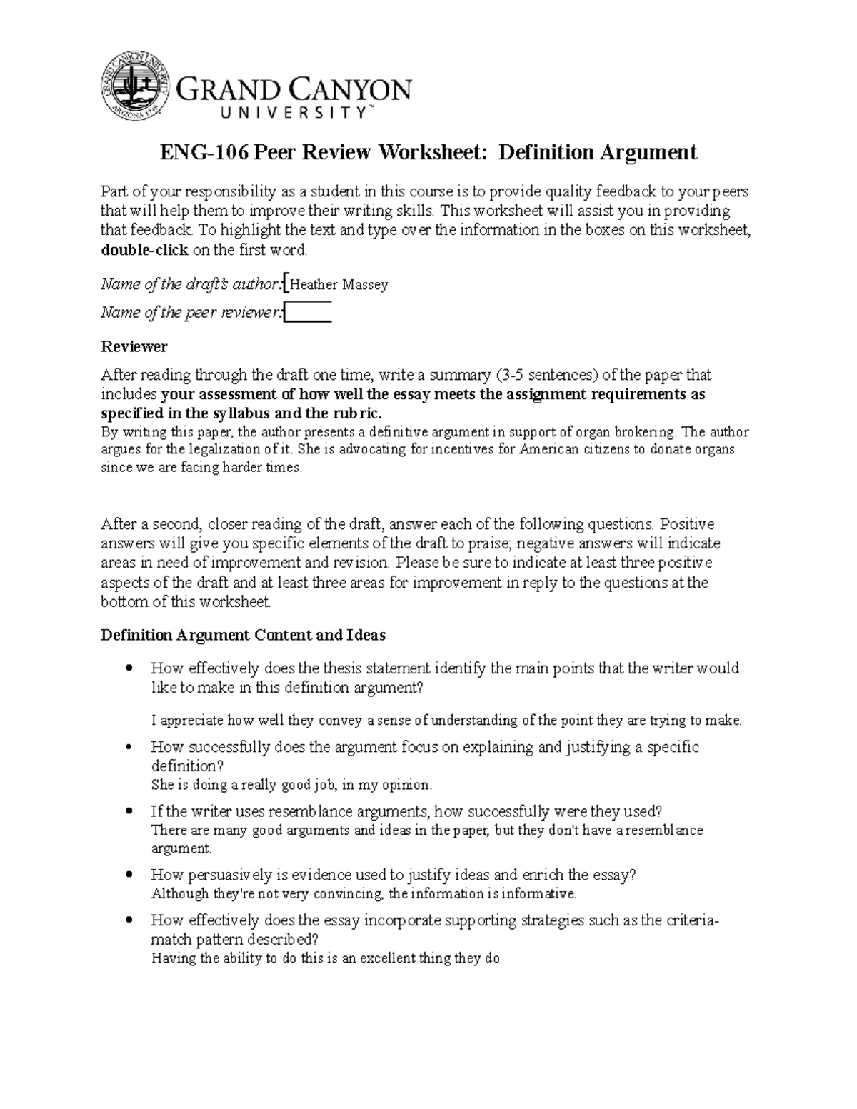 ENG106 Definition Peer Review Worksheet - ENG-106 Peer Review Worksheet ...