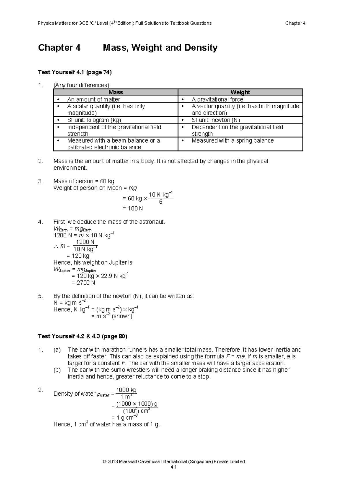 Physics Matters for GCE O Level 4 th Edi - © 2013 Marshall Cavendish ...