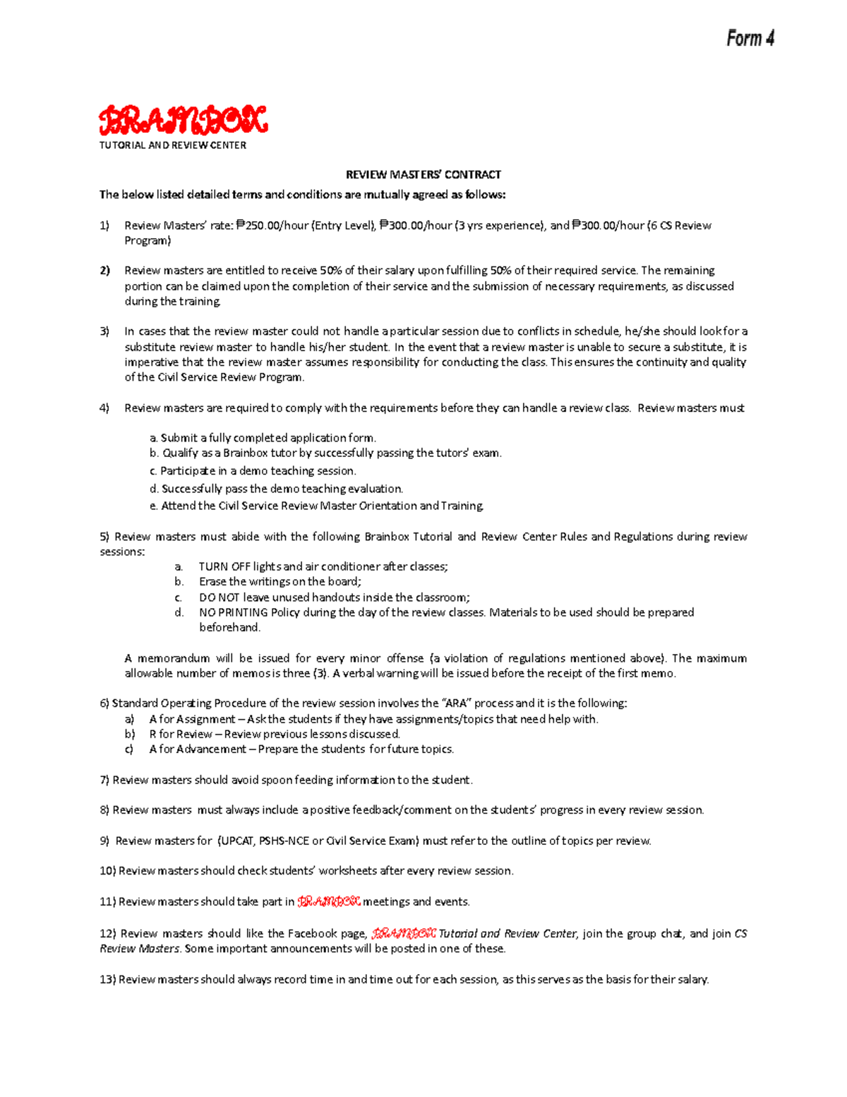 Review- Masters- Contract - BRAINBOX TUTORIAL AND REVIEW CENTER REVIEW ...
