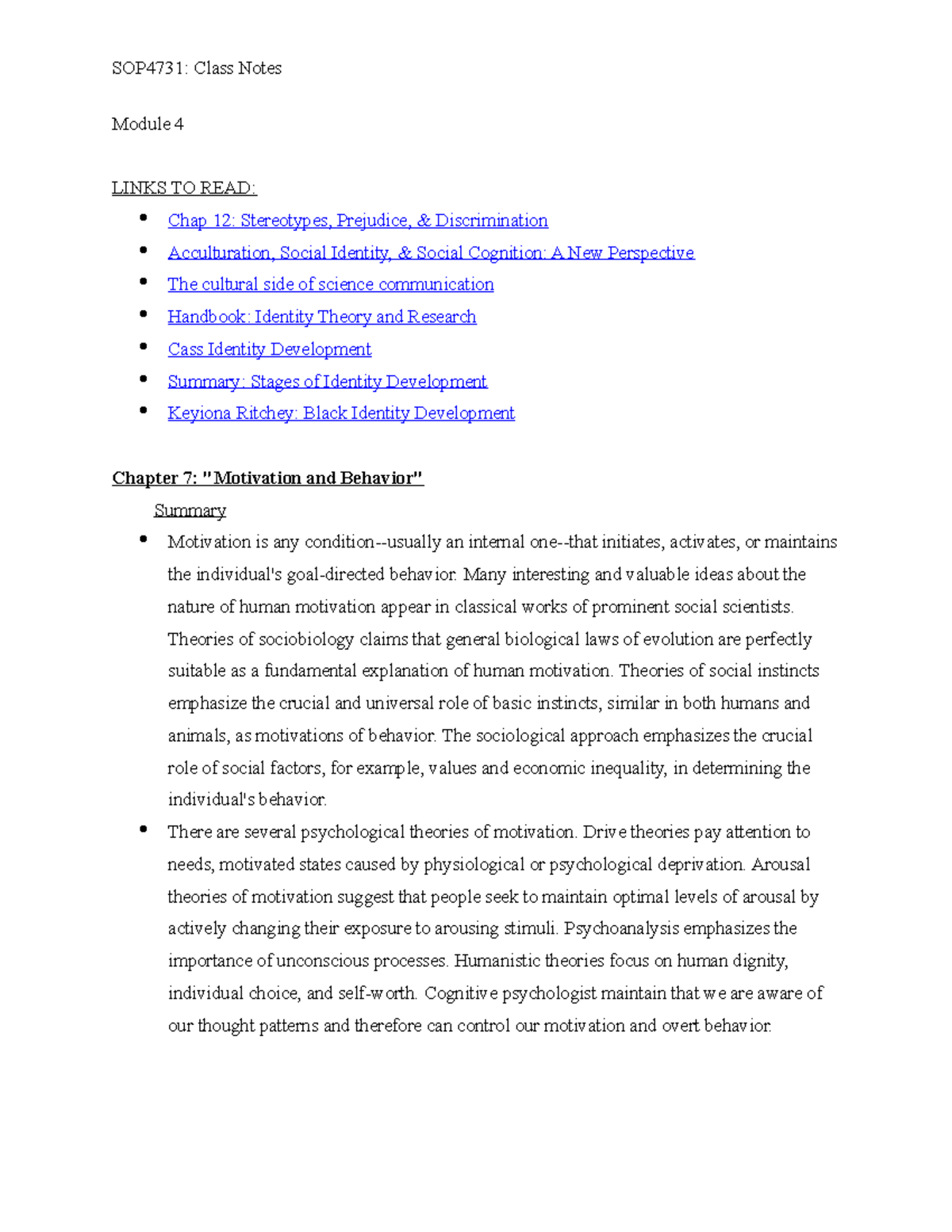 SOP4731-Module 4Notes - SOP4731: Class Notes Module 4 LINKS TO READ ...