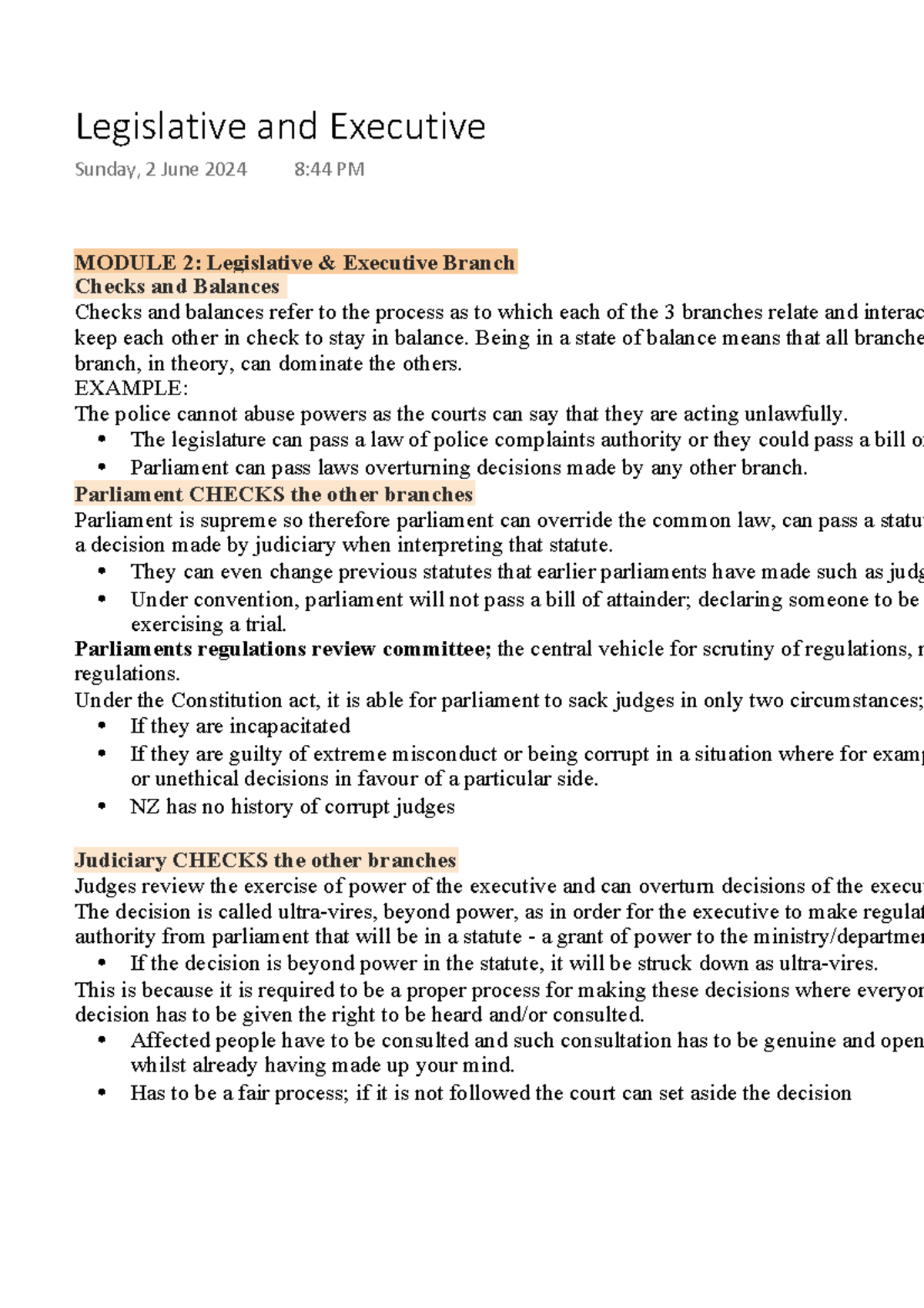 Legislative and Executive - MODULE 2: Legislative & Executive Branch ...