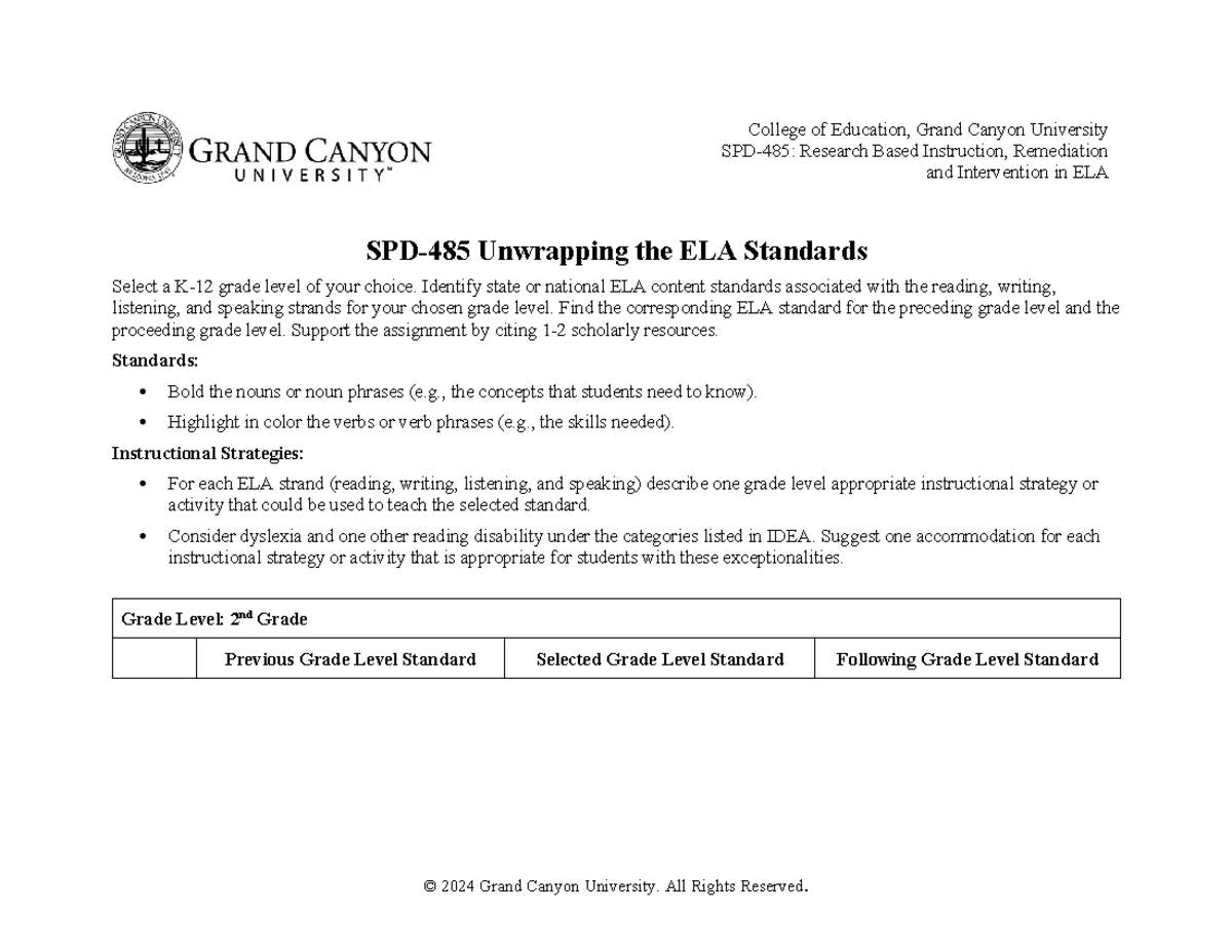Unwrapping the ELA Standards - SPD-485 Unwrapping the ELA Standards ...