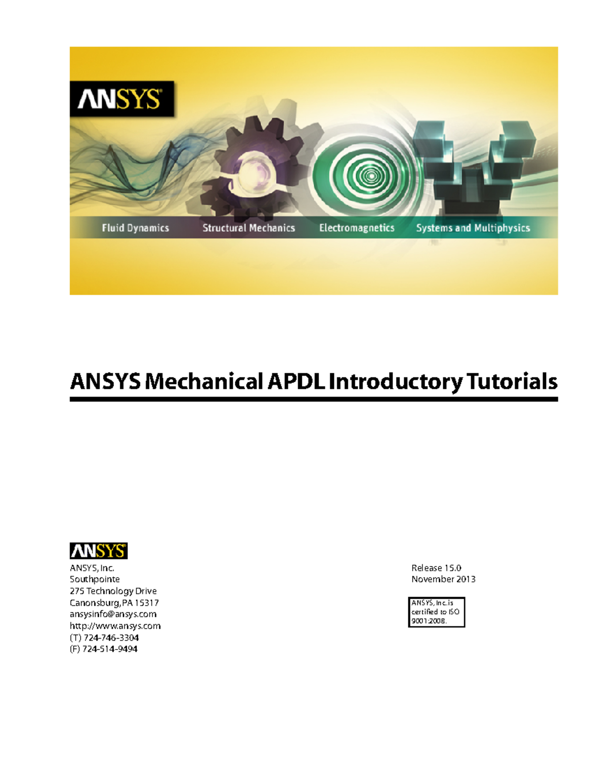 Ansys Mechanical APDL Introductory Tutorials - Diseño De Vías - UdeM ...