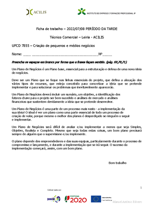 UFCD 7855 Ficha de trabalho TC 2022[4129][4134] - Ficha de trabalho ...