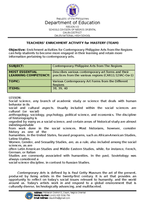 DLL Grade 9 1st Grading - Detailed Lesson Log for the First Quarter ...