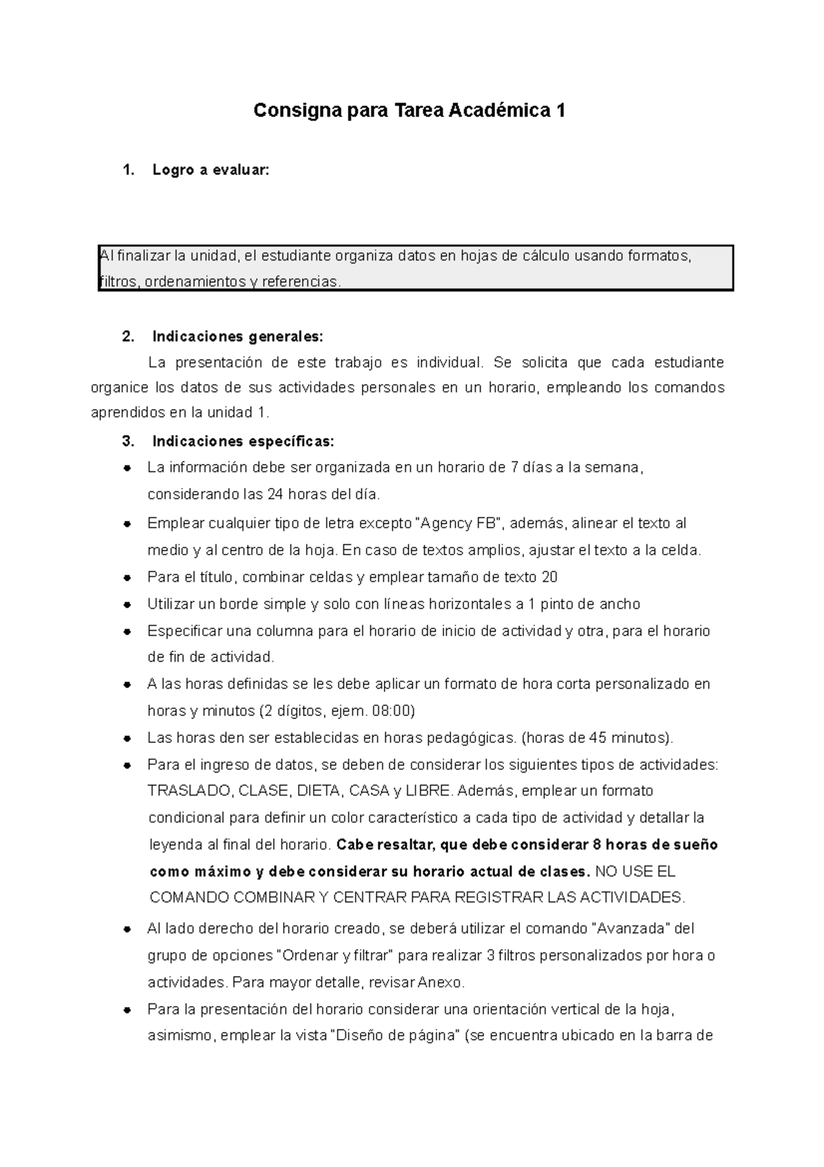 Consigna%20TA1 - Consigna para Tarea Académica 1 Logro a evaluar: Al finalizar la unidad, el ...