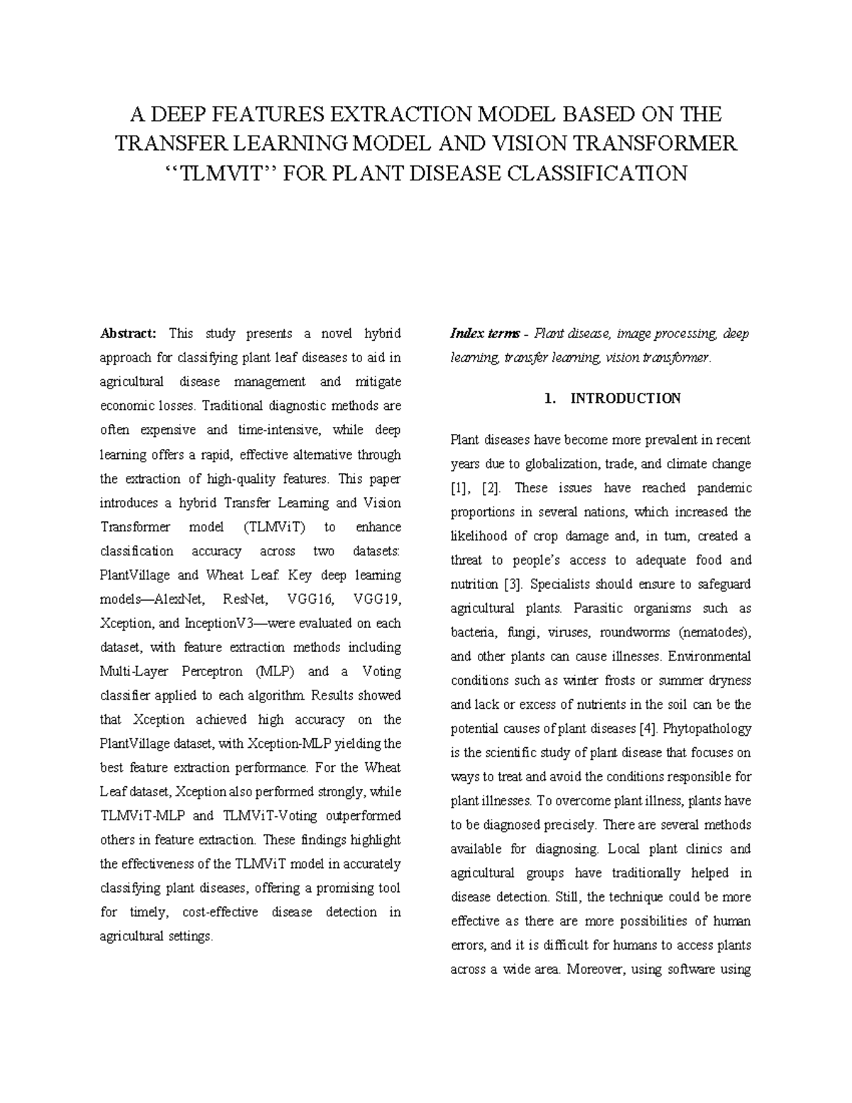 A DEEP Features Extraction Model Based ON THE Transfer Learning Model ...