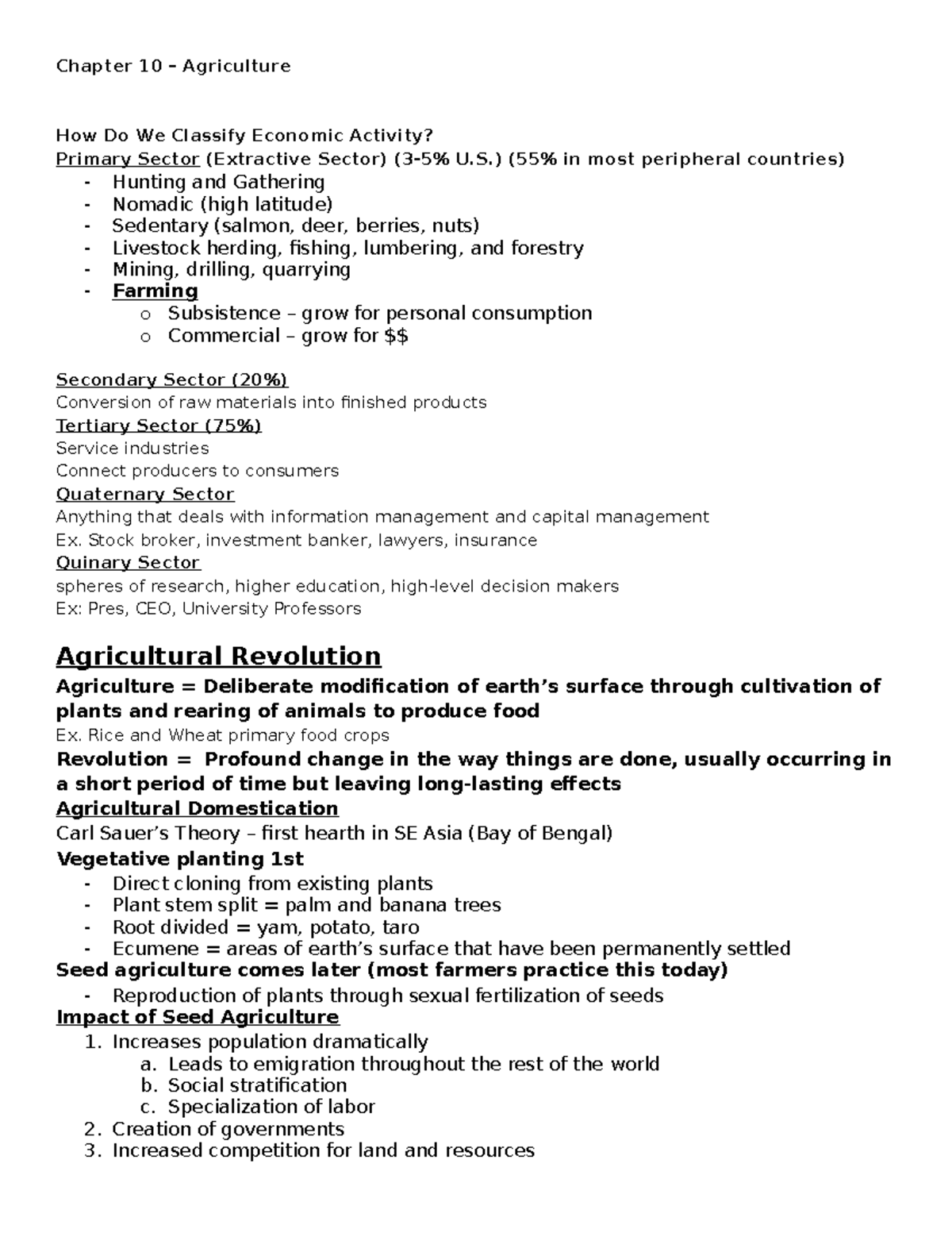 Chapter 10notes - Human Geography Lecture notes and study guides ...