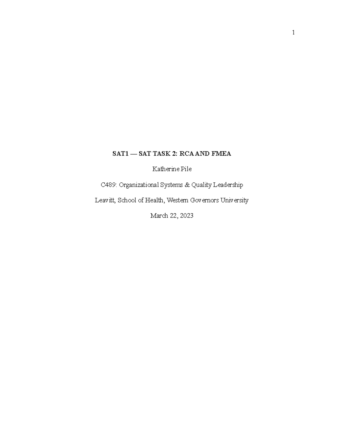 RCA and FMEA paper - Root Cause Analysis and Failure Modes and Effects ...