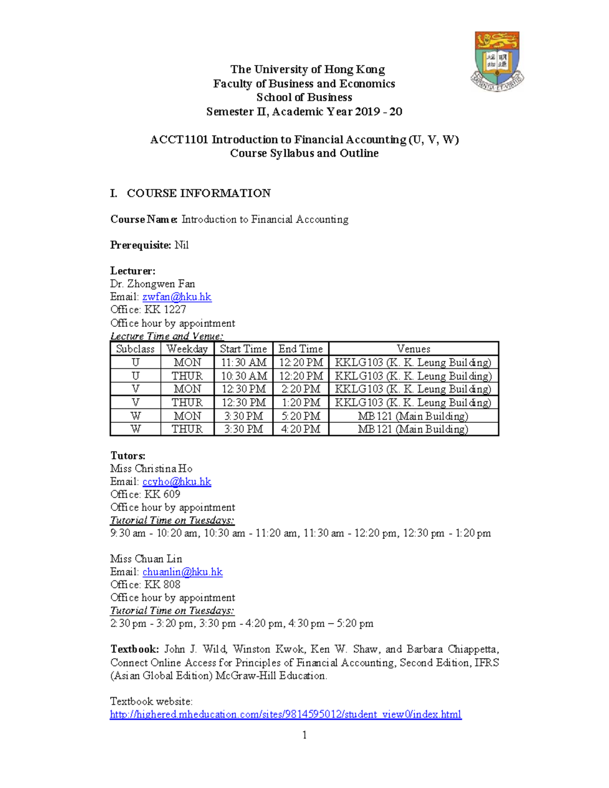 Course Syllabus and Outline - COURSE INFORMATION Course Name ...