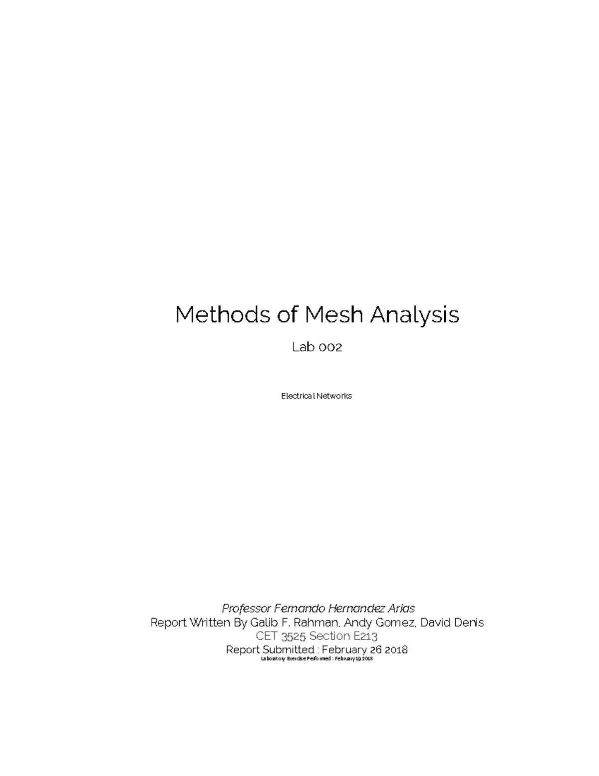 Lab 002 Methods of Analysis - Methods of Mesh Analysis Lab 002 ...