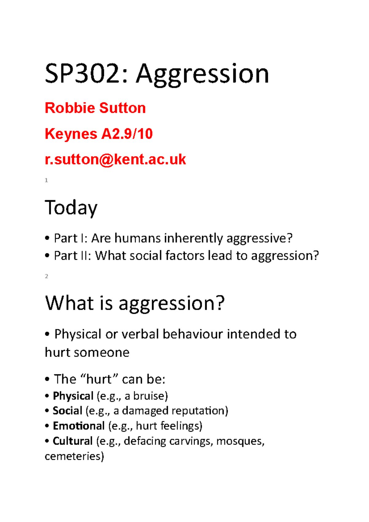 Agression - SP302: Aggression Robbie Sutton Keynes A2.9/10 r.sutton ...
