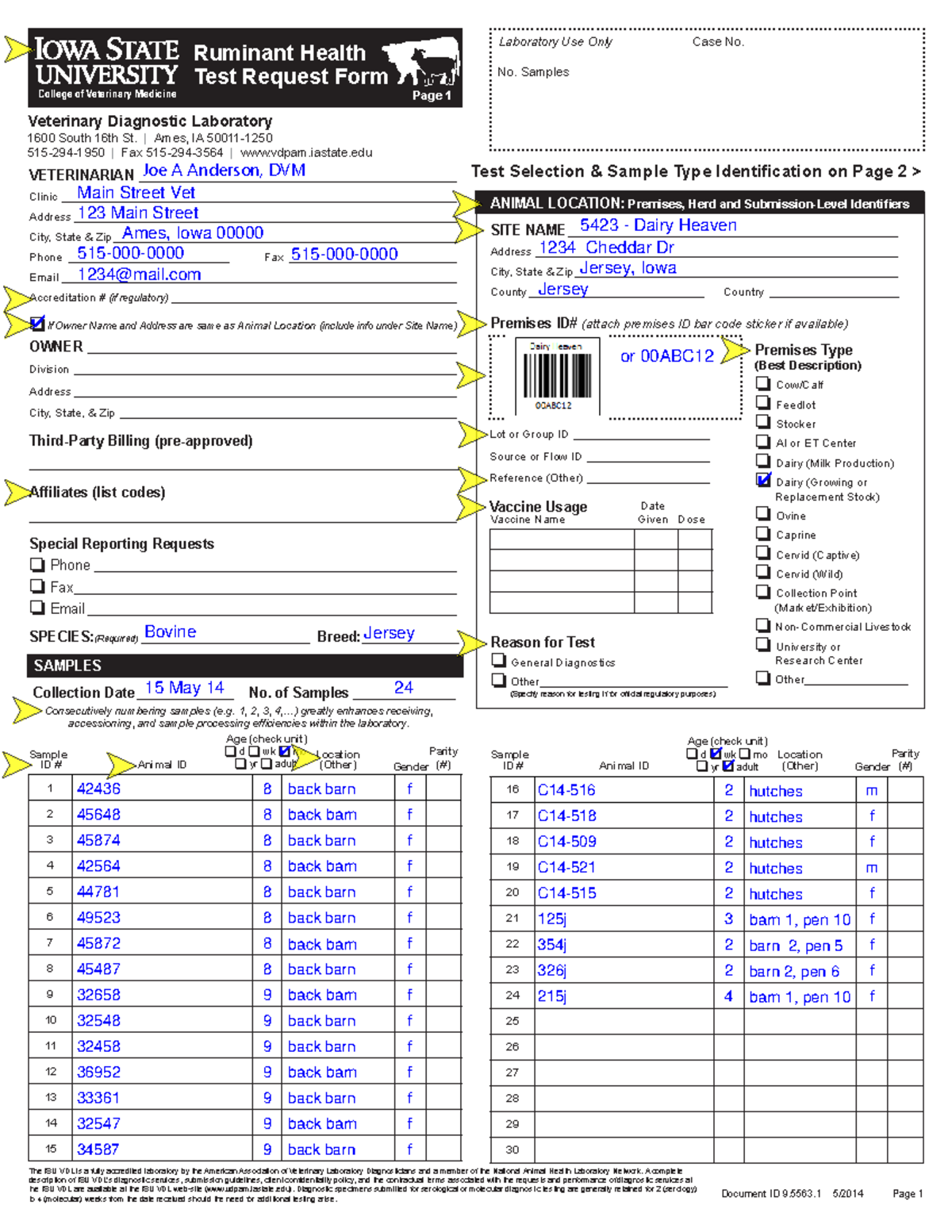 VDL Ruminant Health Test Request 5 21 14 - Swine Health Test Request ...