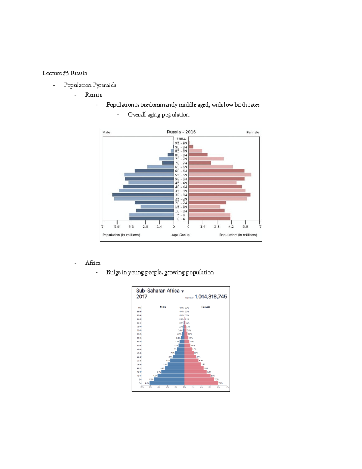 Lecture #5 Russia - Lecture #5 Russia Population Pyramids Russia ...