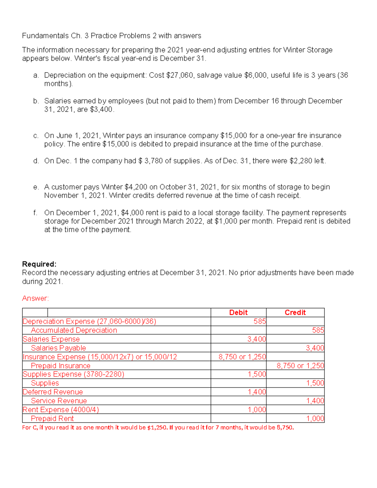 Ch. 3 Practice Problems - Fundamentals Ch. 3 Practice Problems 2 with ...