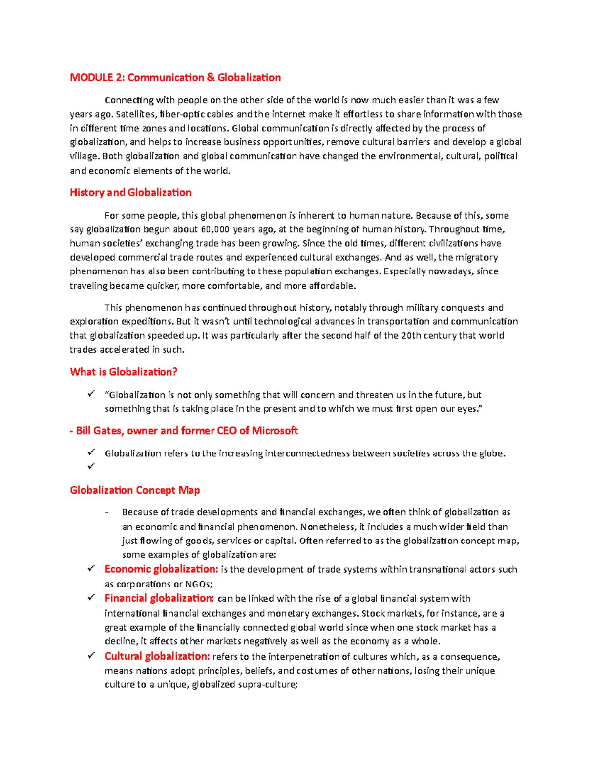 Module 2 PC Reviewer - MODULE 2: Communication & Globalization Connecting with people on the ...