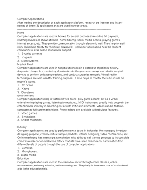 Applying Computers Lab 2 - The lab is designed to have students ...