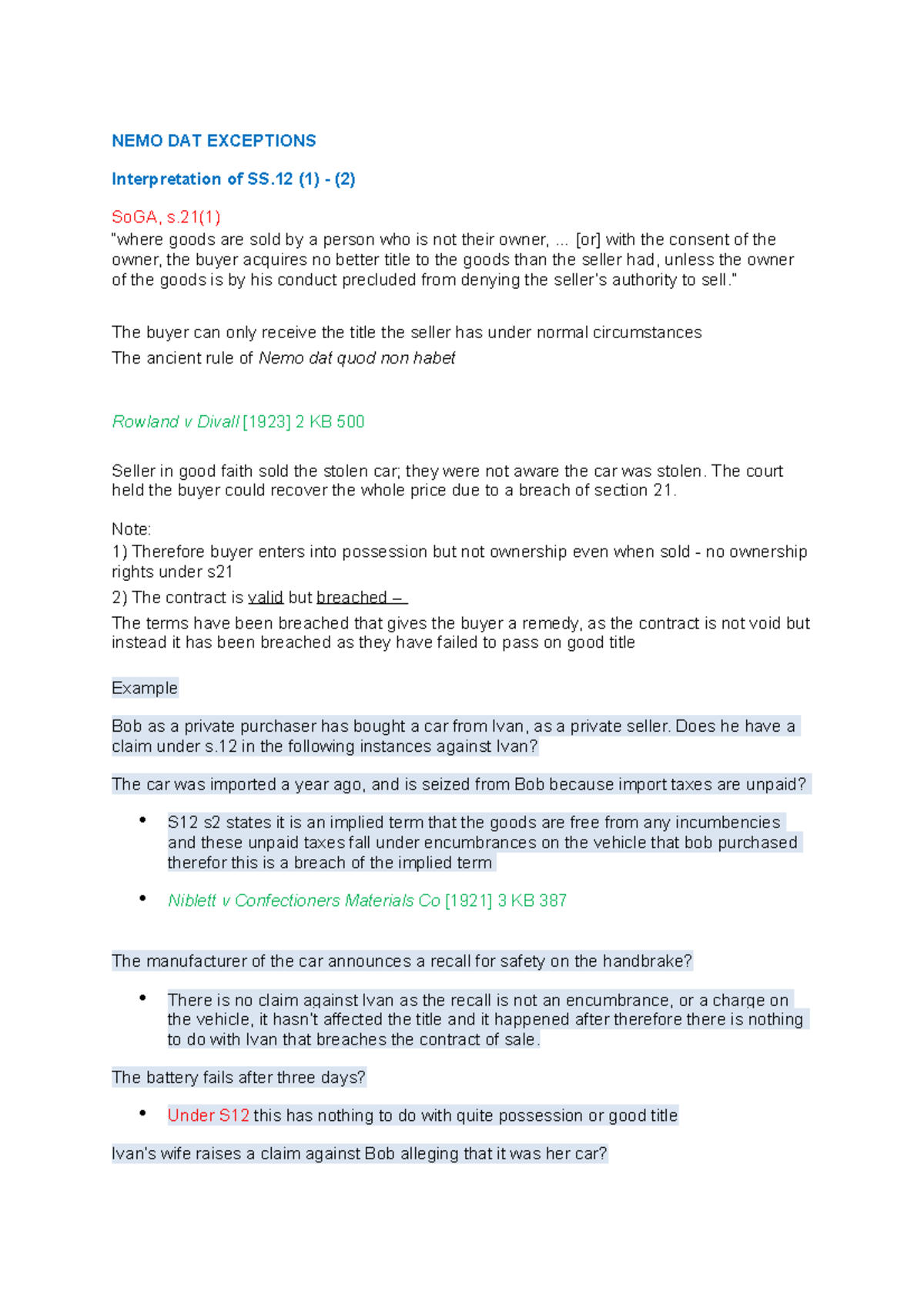 NEMO DAT Exceptions - Lecture 2 - NEMO DAT EXCEPTIONS Interpretation of SS (1) - (2) SoGA, s(1 ...