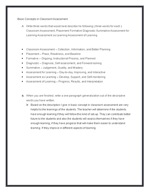 Principleofhighqualityclassroomassessment ASS#2 - PRINCIPLES OF HIGH ...