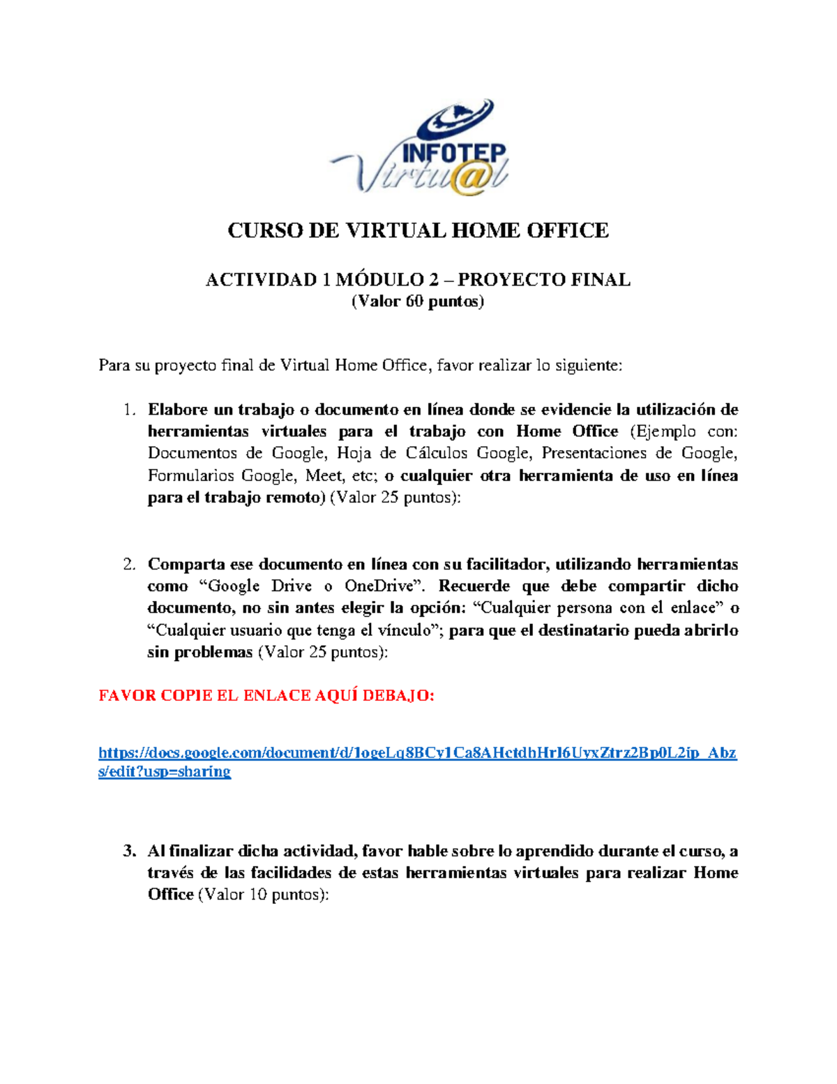 Actividad 1 Modulo 2. Proyecto Final VHO - CURSO DE VIRTUAL HOME OFFICE ACTIVIDAD 1 MÓDULO 2 ...