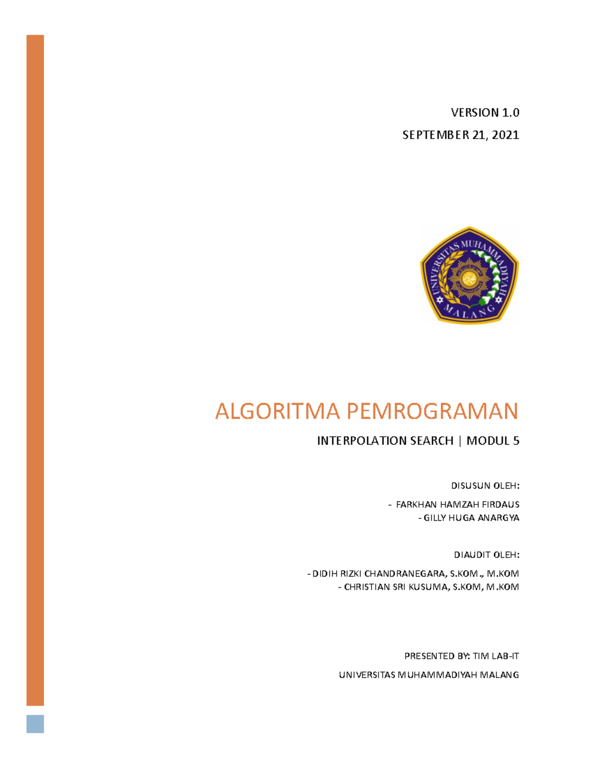 Modul 5 attachment - ALGORITMA PEMROGRAMAN INTERPOLATION SEARCH | MODUL ...