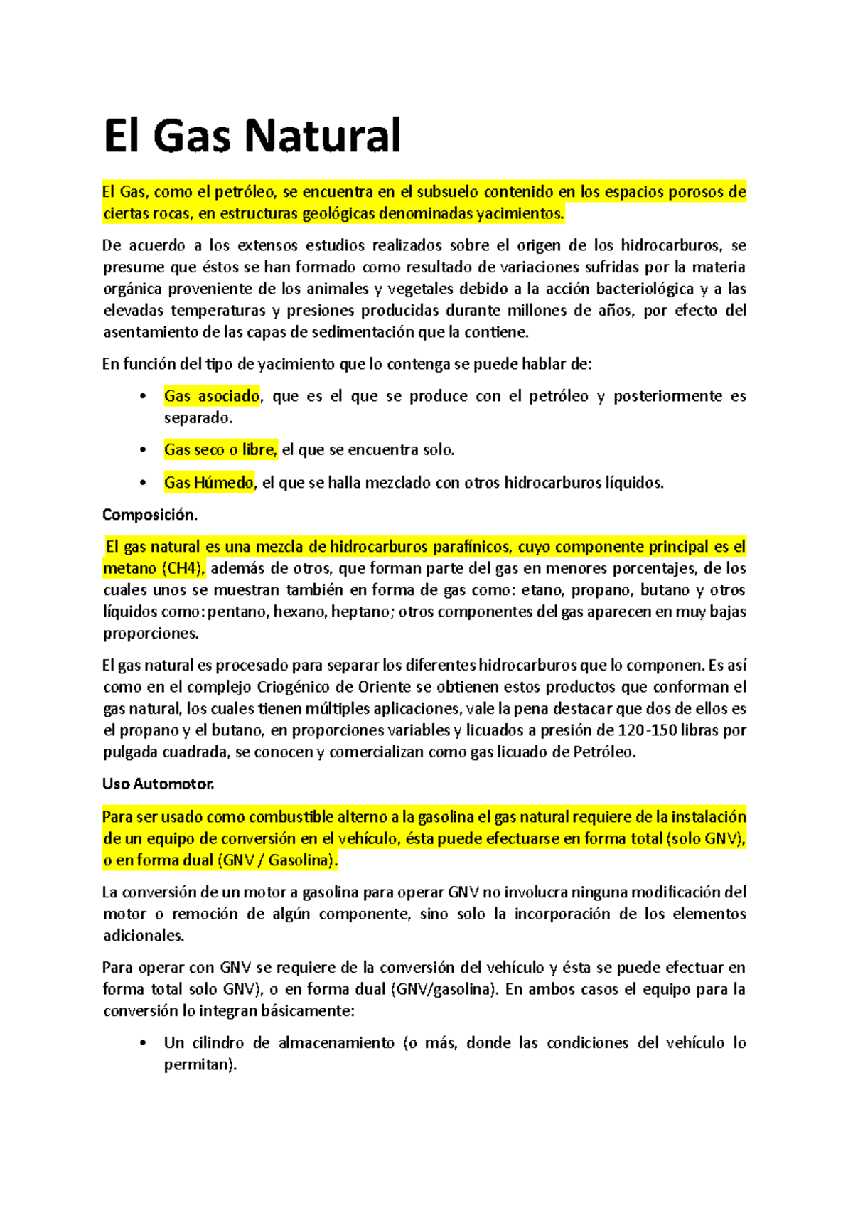 GAS Natural 1 - El Gas Natural El Gas, como el petróleo, se encuentra ...