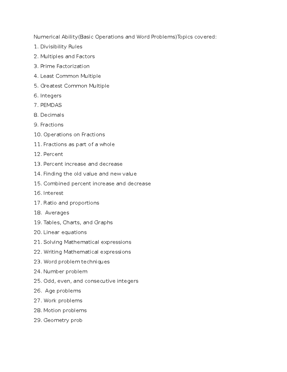 Analytical Ability - Reviewer for CSC Exam - Numerical Ability(Basic ...