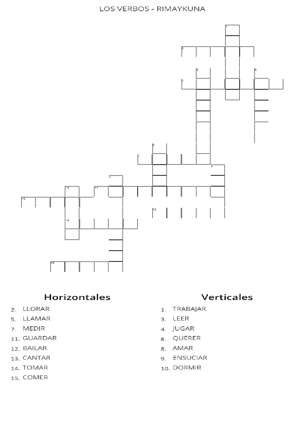 Crucigrama Verbos - ejrcicios - Lenguaje y Comunicación II - LOS VERBOS ...