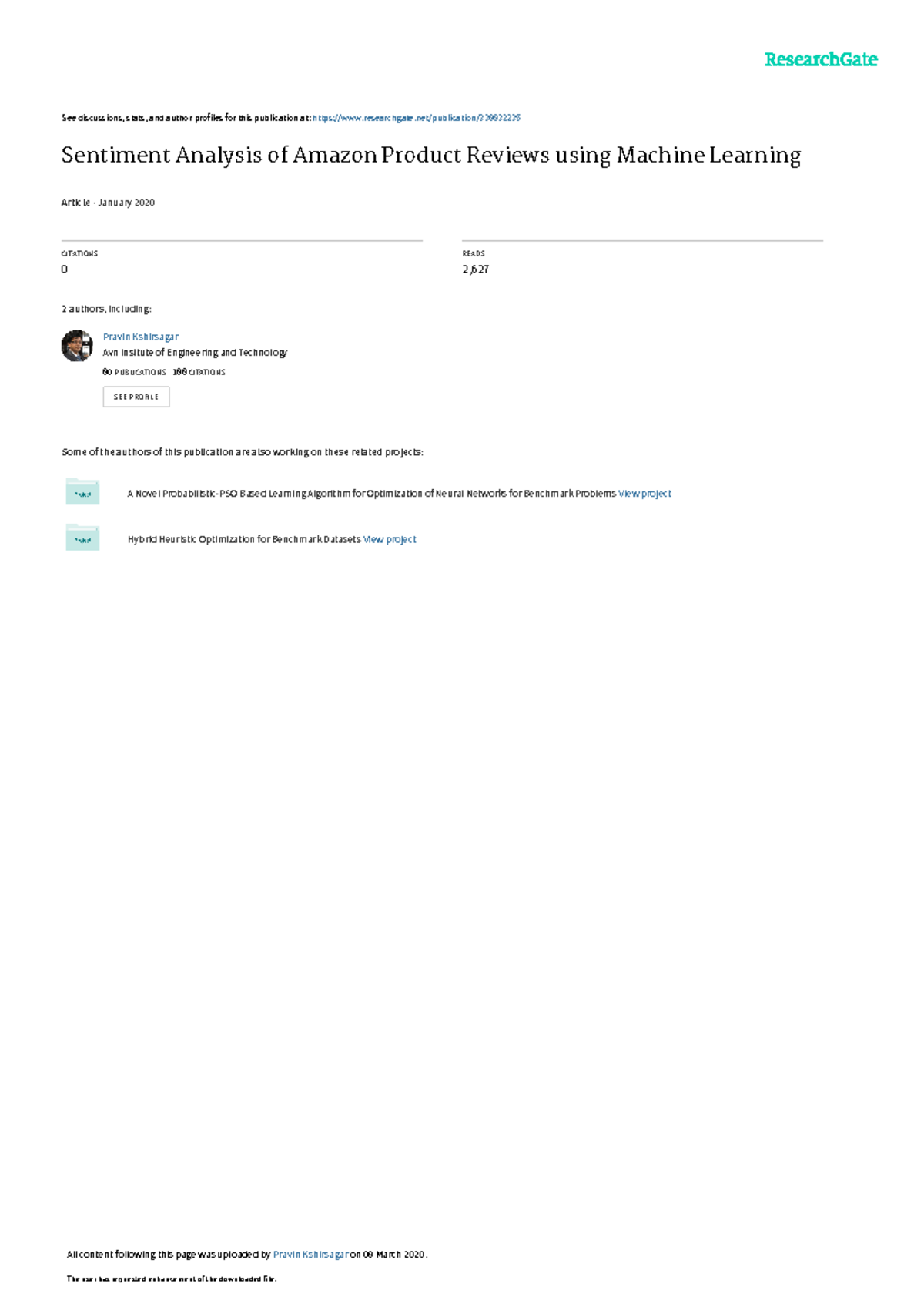 Sentiment Analysis Of Amazon Product Reviews Using Machine Learning