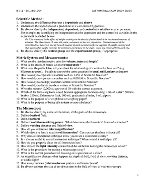 Bi112 Study Guide – exam 2 - Chapter 4: A Tour of the Cell Identify the ...