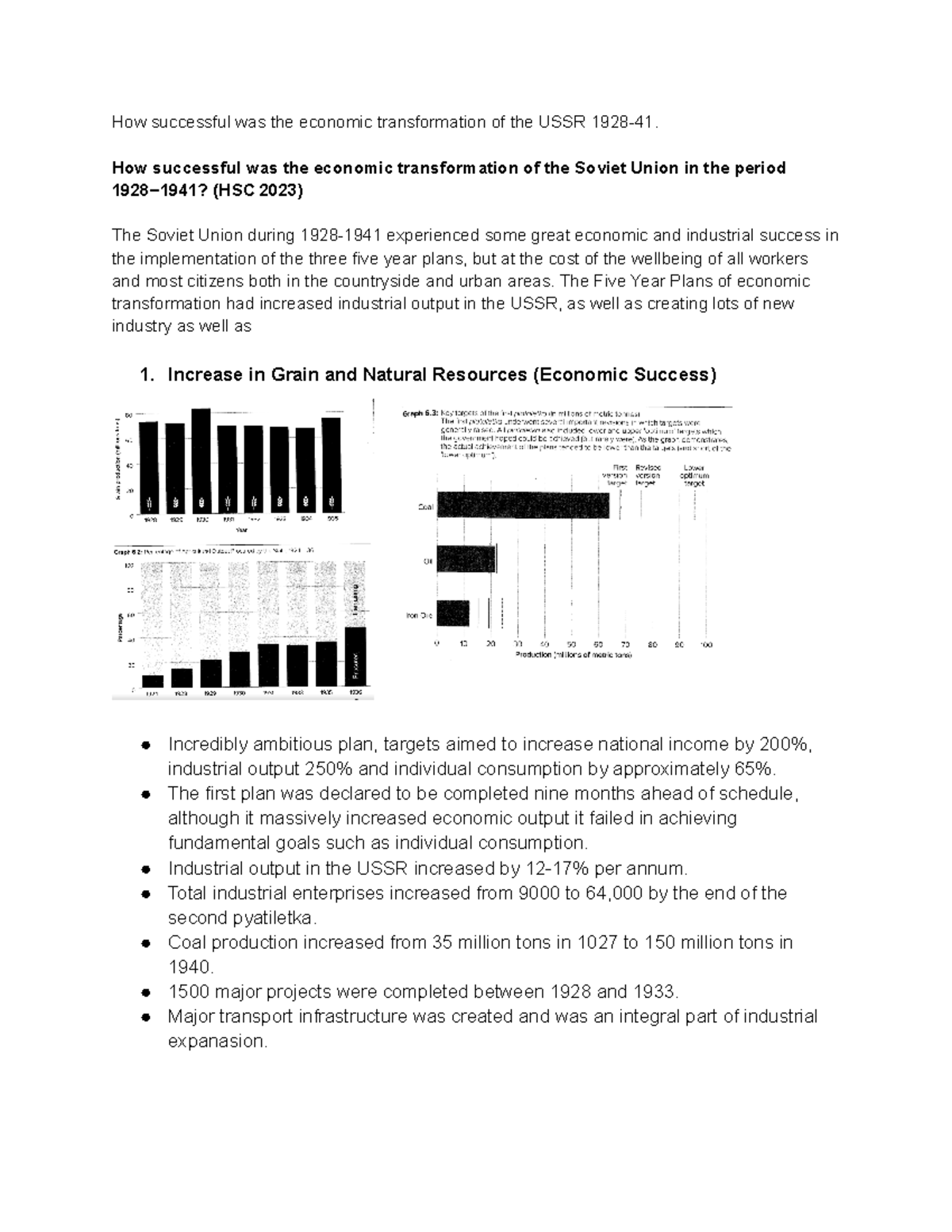 How successful was the economic transformation of the Soviet Union in ...