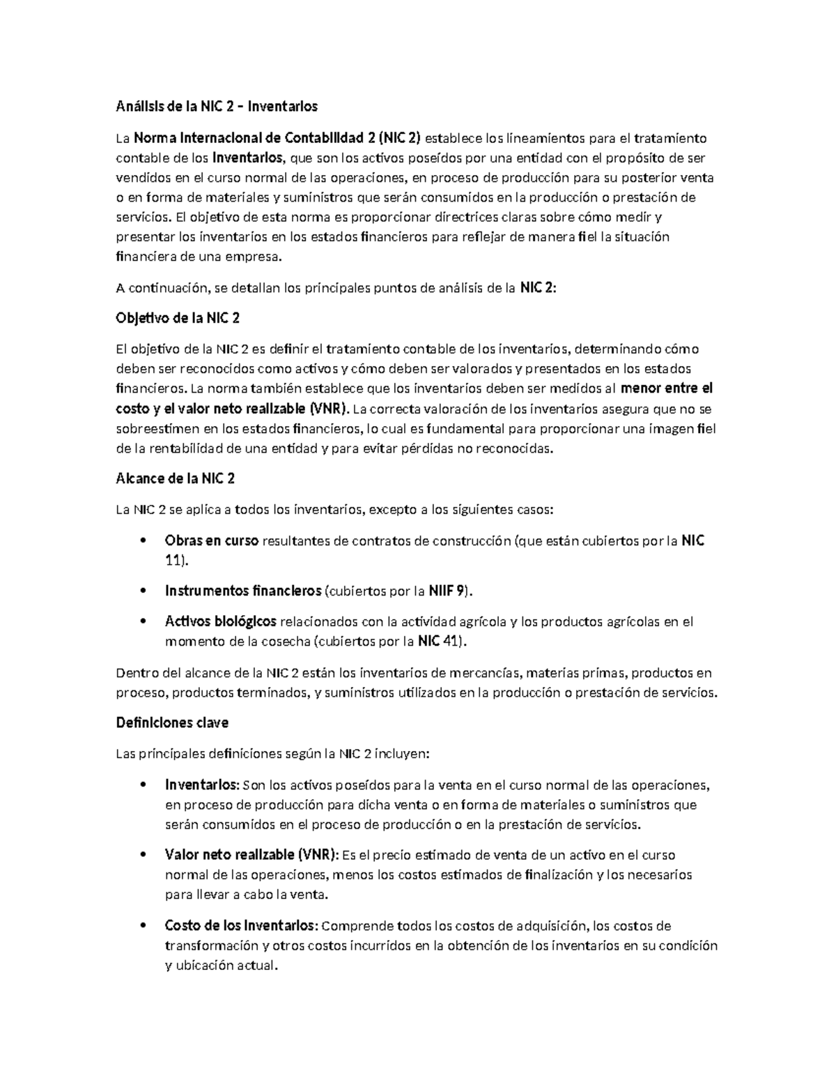 Análisis de la NIC 2 - Apuntes - Análisis de la NIC 2 – Inventarios La ...