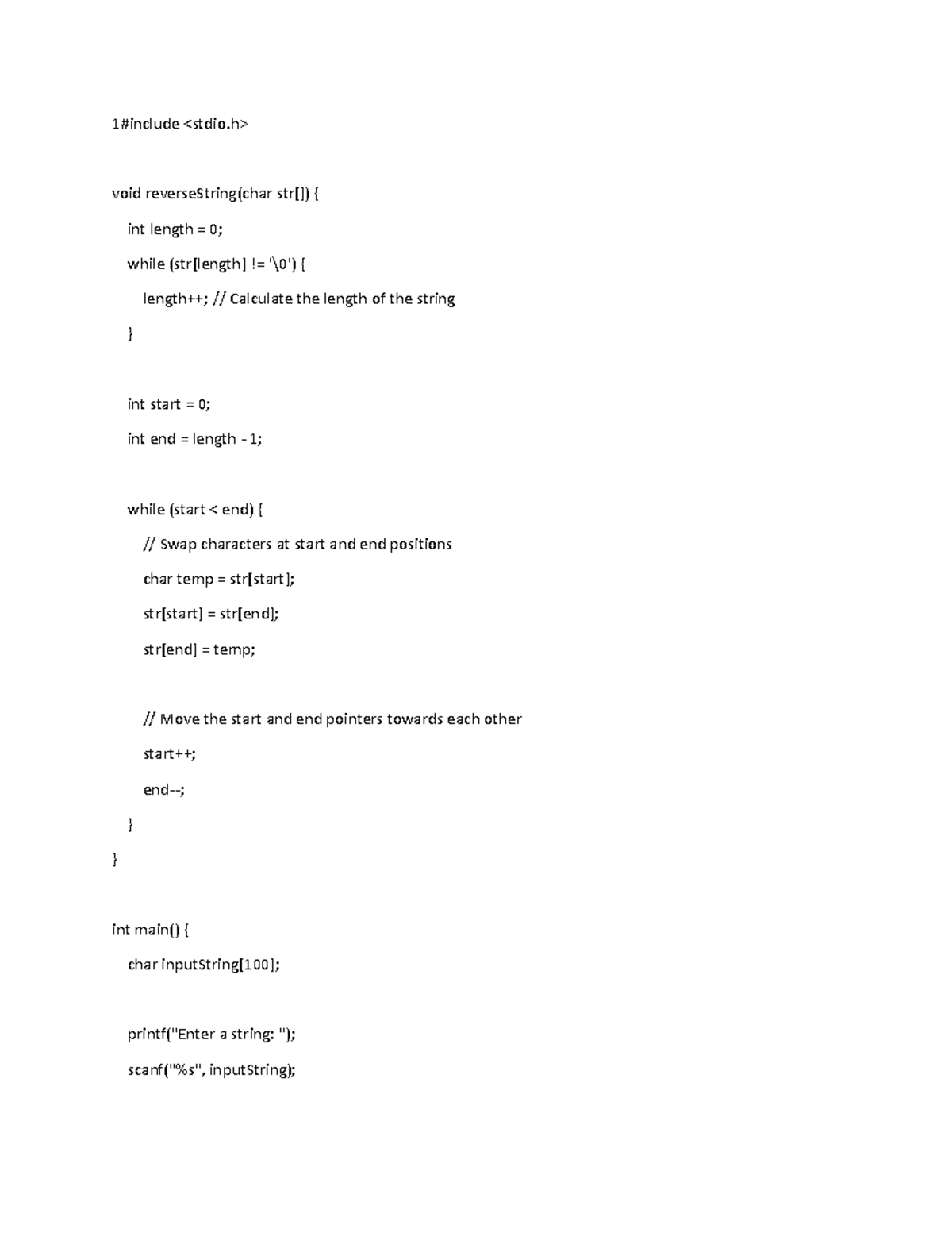Pop chatgpt ansers - hekko - 1#include void reverseString(char str[]) { int length = - Studocu
