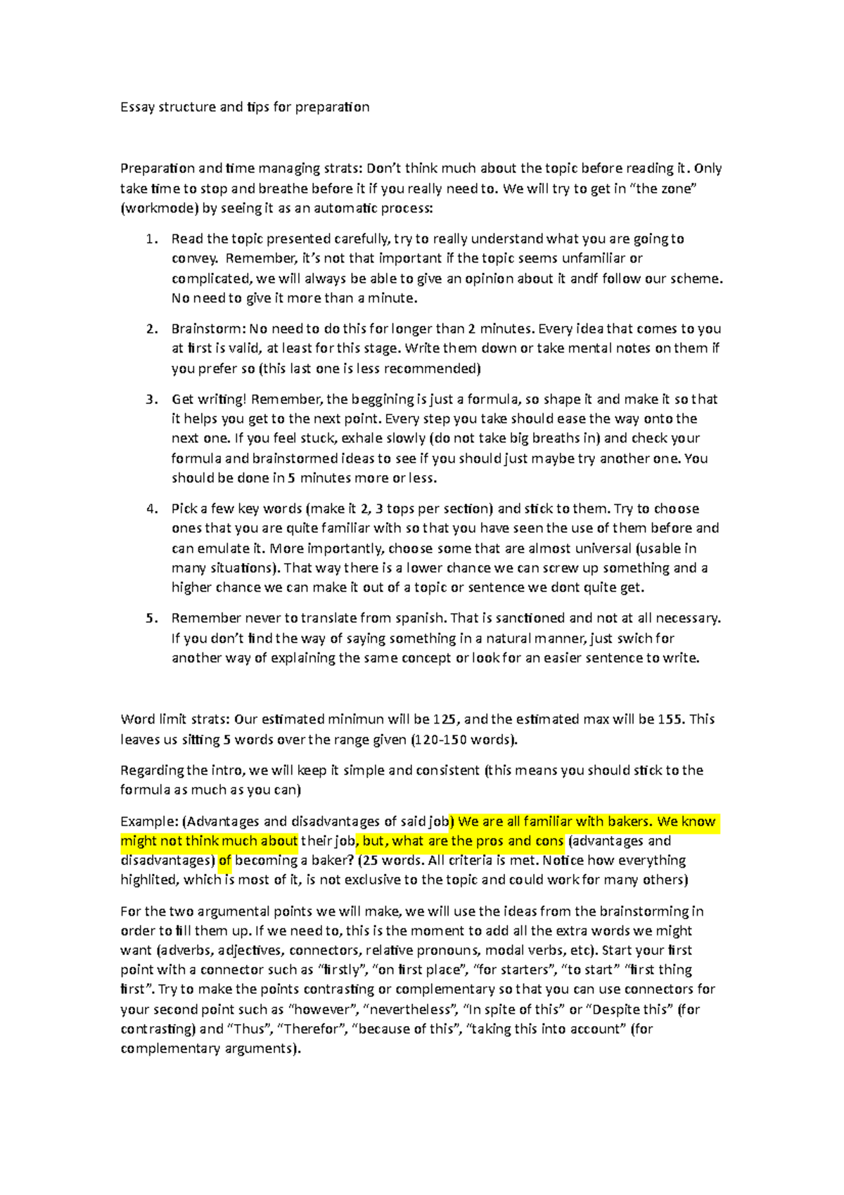 Opinion essay structure - Essay structure and - ps for prepara-on ...