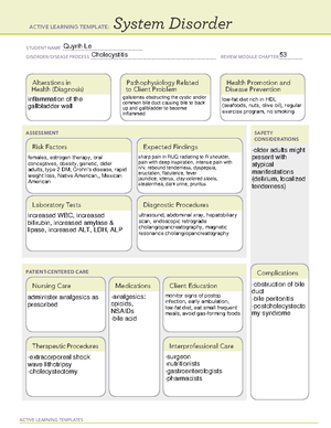 System disorder template - aplastic anemia - ACTIVE LEARNING TEMPLATES ...